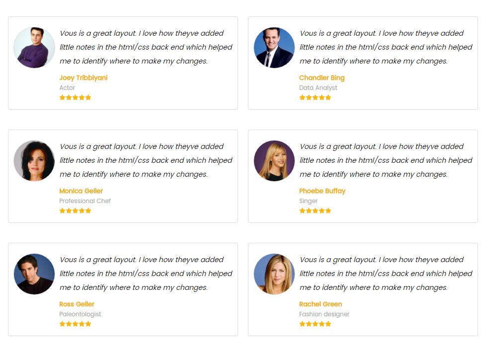 Testimonials Template